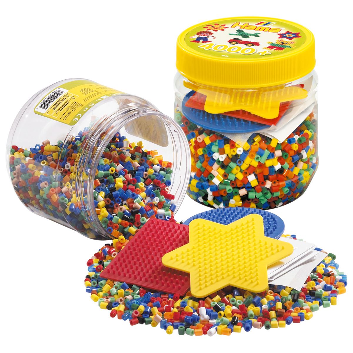 Hama Beads - 4,000 Yellow Tub with Pegboards | Hama Beads
