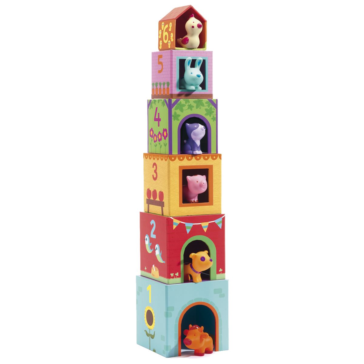 Topani Farm Stacking Cubes | Djeco | Stacking Toys