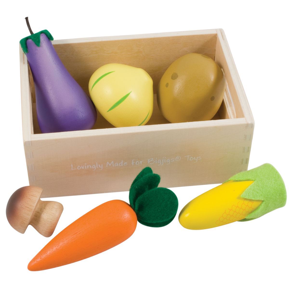 Wooden Vegetable Box | Bigjigs (BJ845) | Wooden Play Food