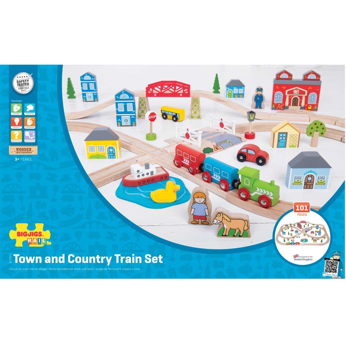Town and Country Train Set| Bigjigs Rail (BJT015) | Train Sets