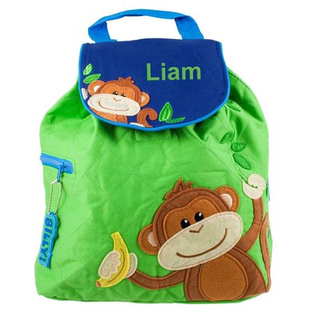 Personalised Monkey Quilted Backpack | Personalised Bags