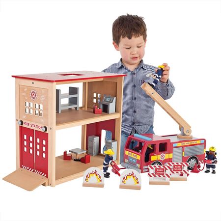 Wooden Fire & Police Station Toys | Fire Engine Toys