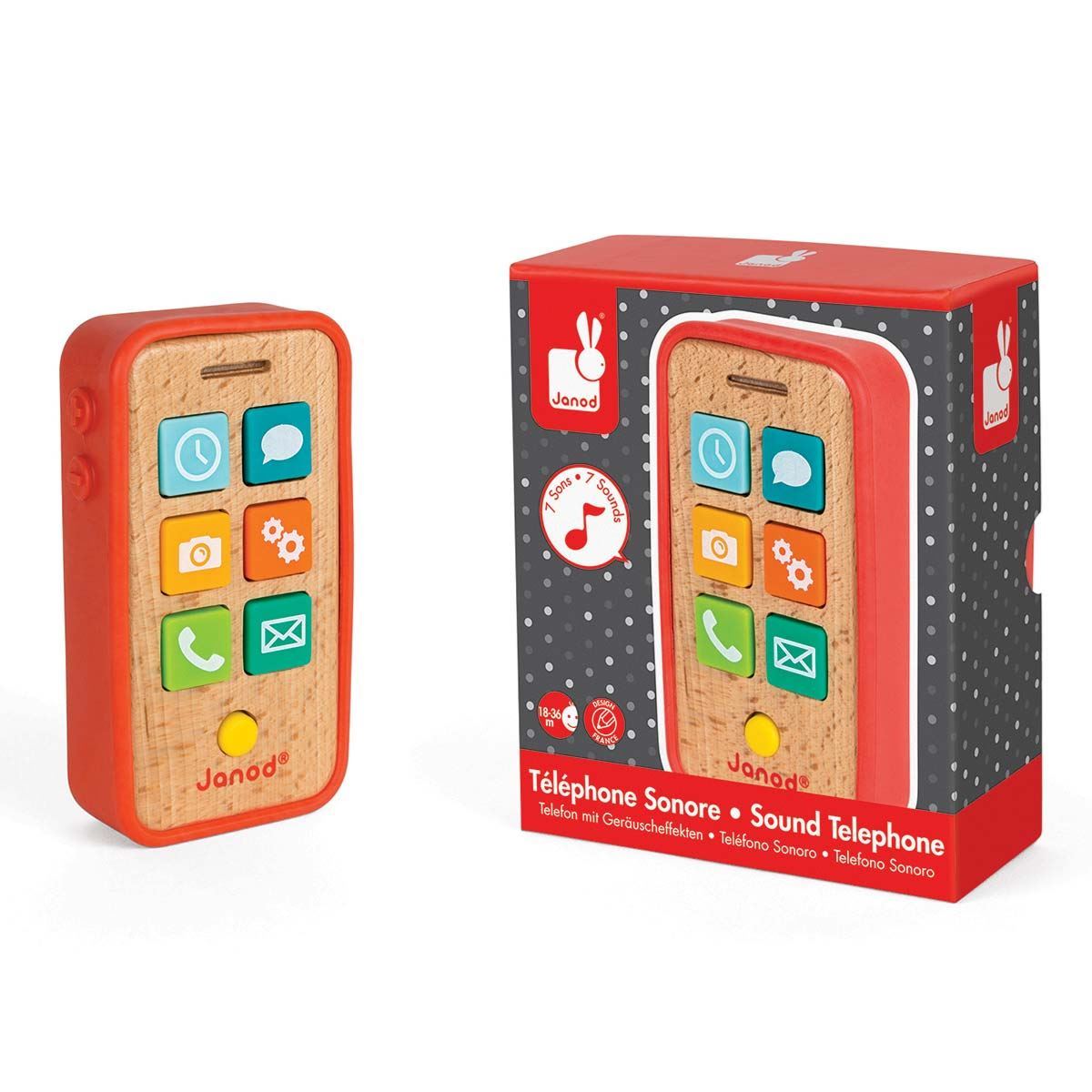 Sound Phone | Janod | Wooden Toys for Babies & Toddlers