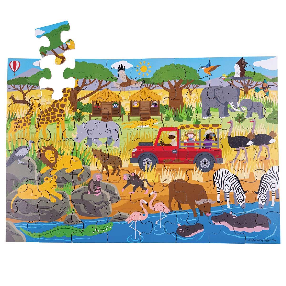 Safari Floor Puzzle | Bigjigs (BJ916) | Wooden Puzzles