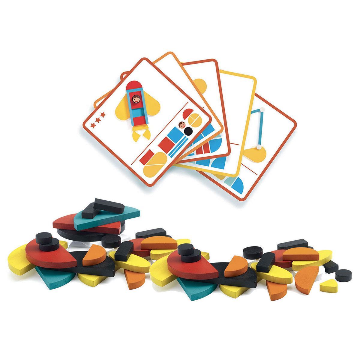 Geo Vroom Blocks | Djeco | Wooden Puzzles | Mulberry Bush