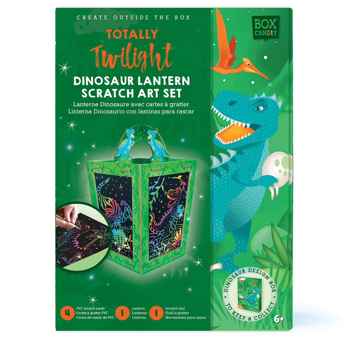 Dinosaur Lantern Scratch Art